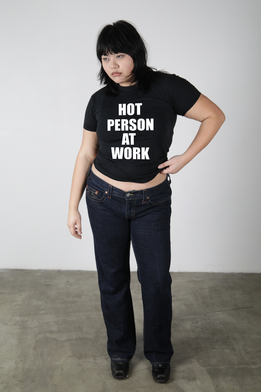 Hot Person at Work Baby Tee in Black – OGBFF